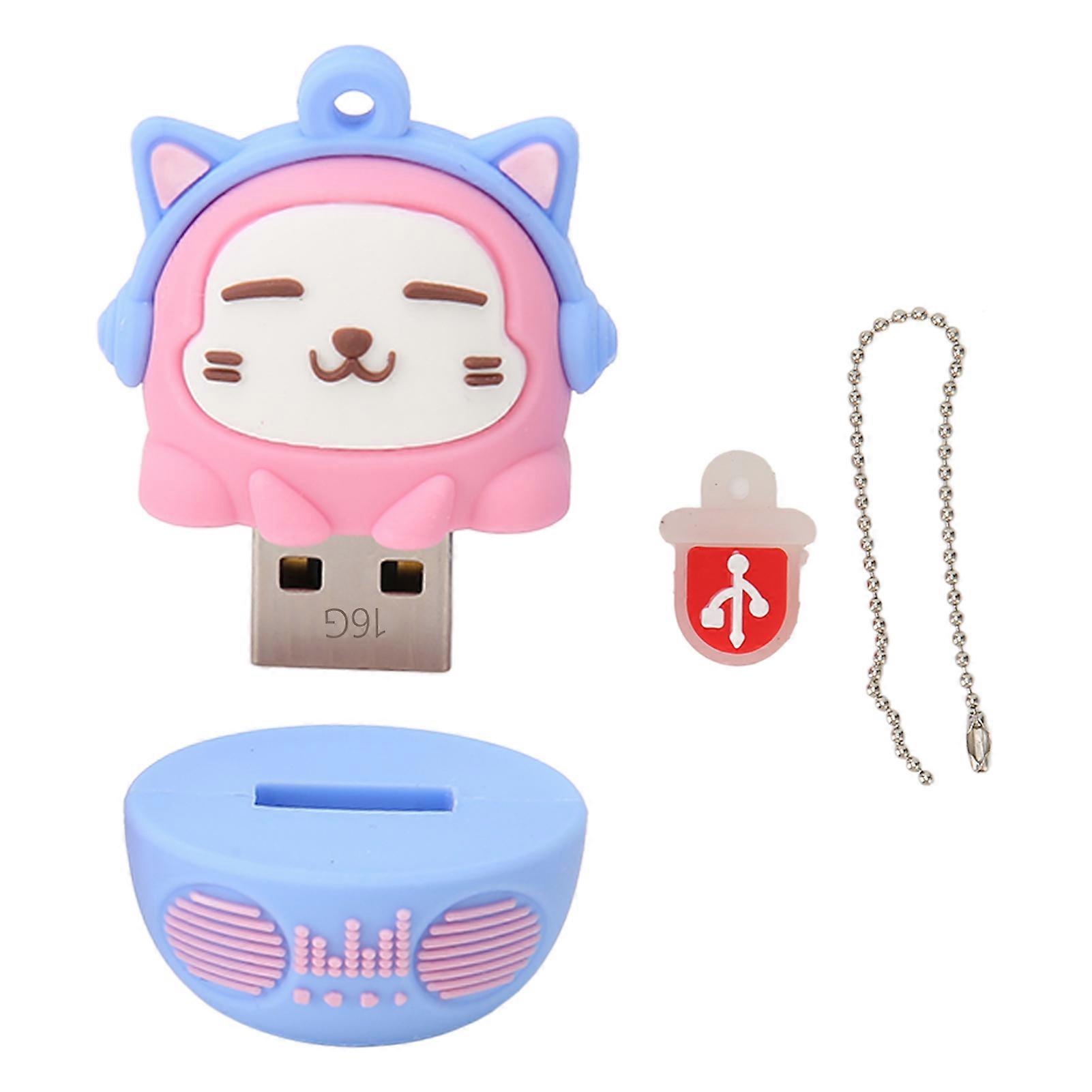 Cartoon Flash Drive PVC USB2.0 Cat Pattern Plug and Play Shockproof U ...