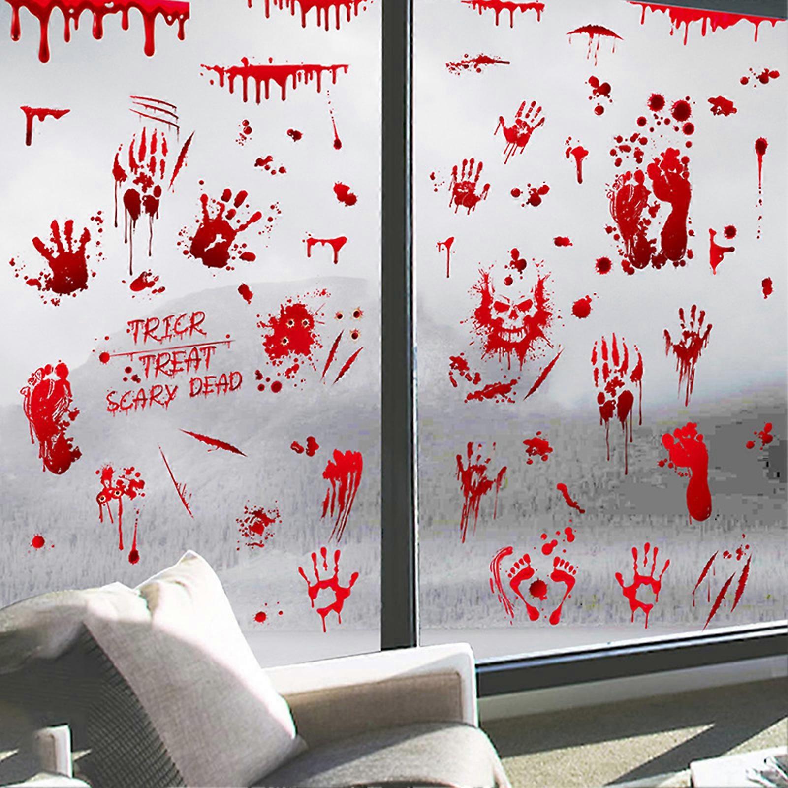 1 Sheet Red Blood Sticker Car Funny Halloween Theme Bleeding Decal Self ...