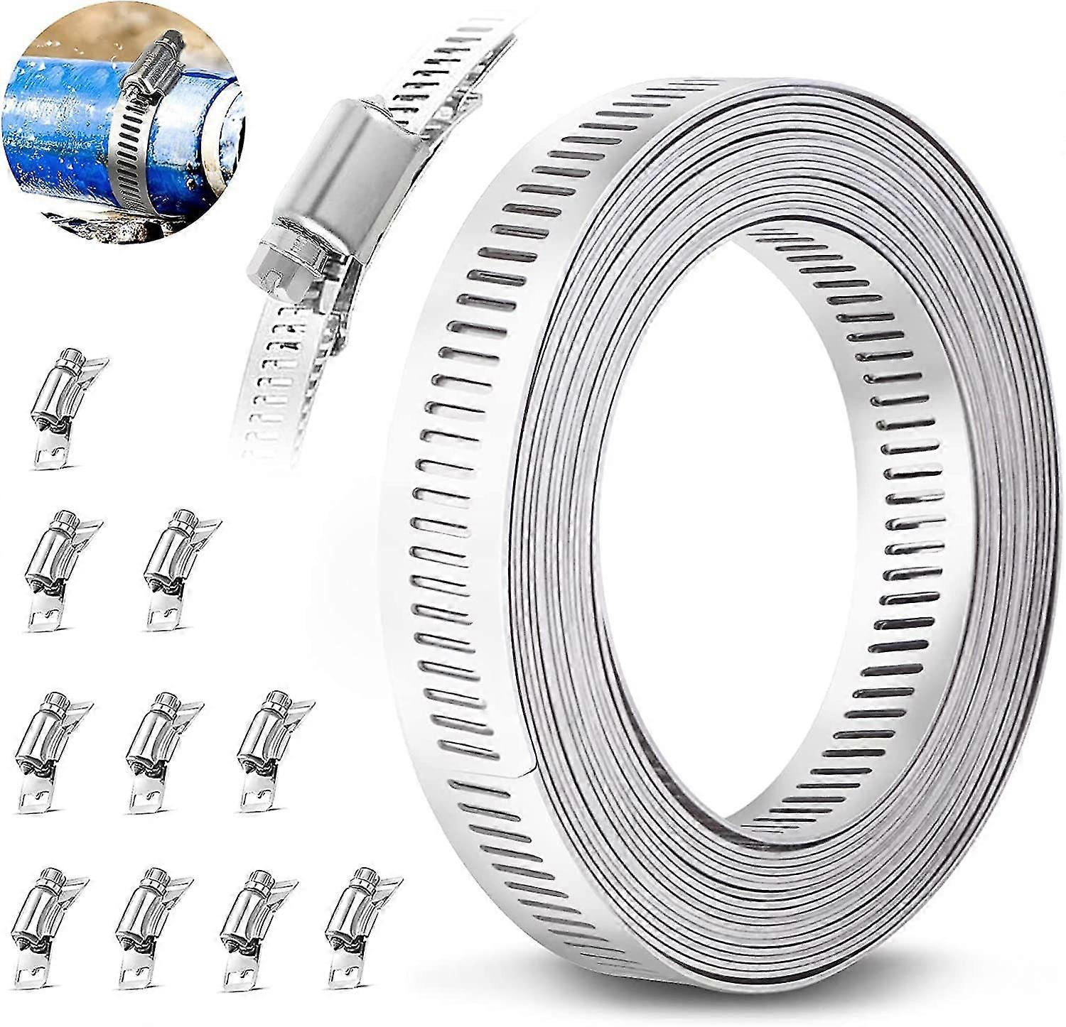 Hose Clamps 304 Stainless Steel Worm Clamp, 13 Ft Large Hose Clamp ...