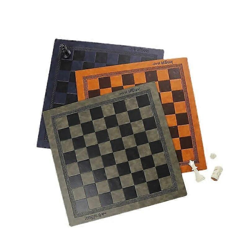 Embossed Design Leather International Chess Board Games Mat Checkers ...