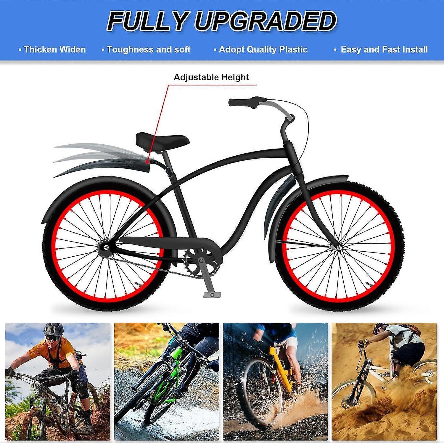 Bicycle Mudguard Set, Adjustable Universal Road Bike Front Rear Bike ...