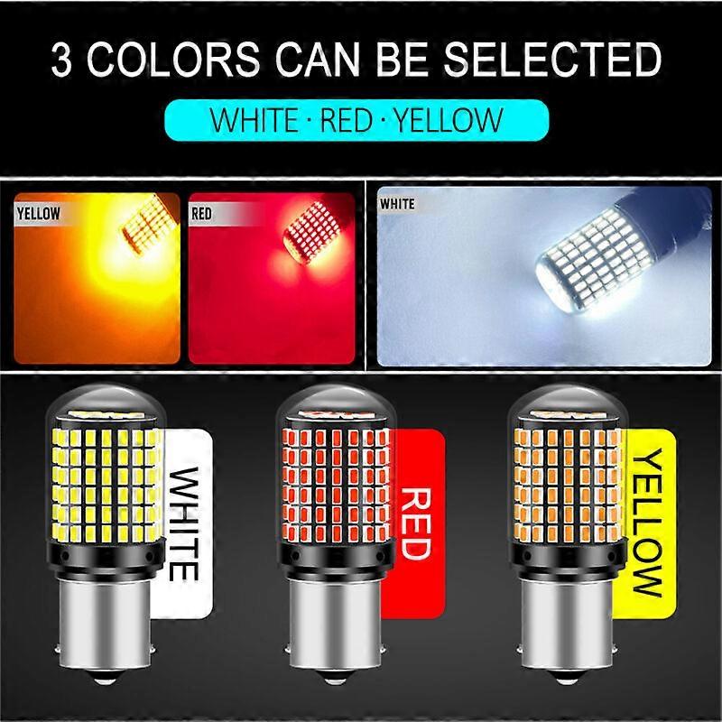 2X BA15S 1156 33 LED BRAKE REVERSE TURN STOP TAIL LIGHT BULB CAR AMBER ...