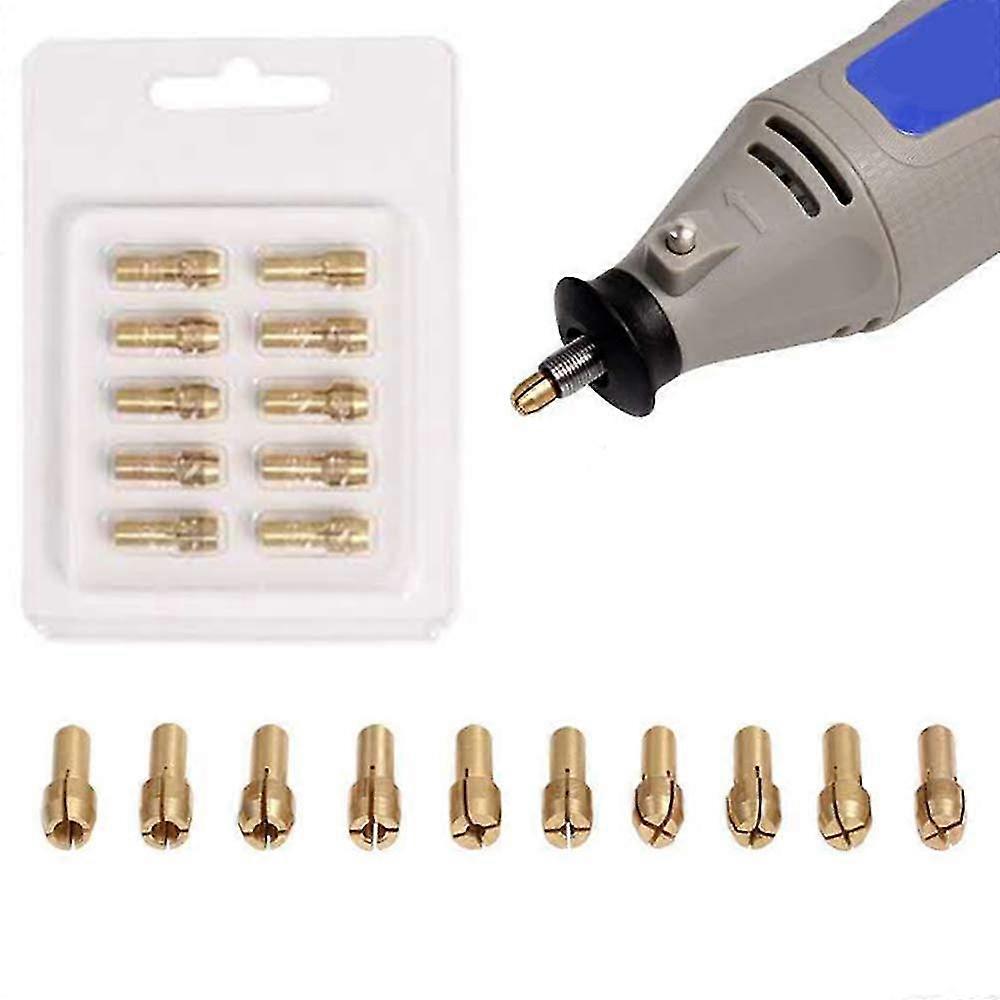 10pcs 0.5-3.2mm Precision Brass Chucks For Dremel Drill - Electric ...