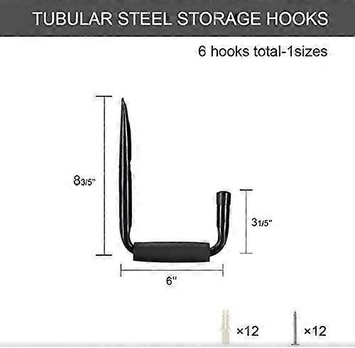 Garage Hooks, Wall Mounted Bike Hook with Jumbo Arm,6Pcs | Fruugo UK