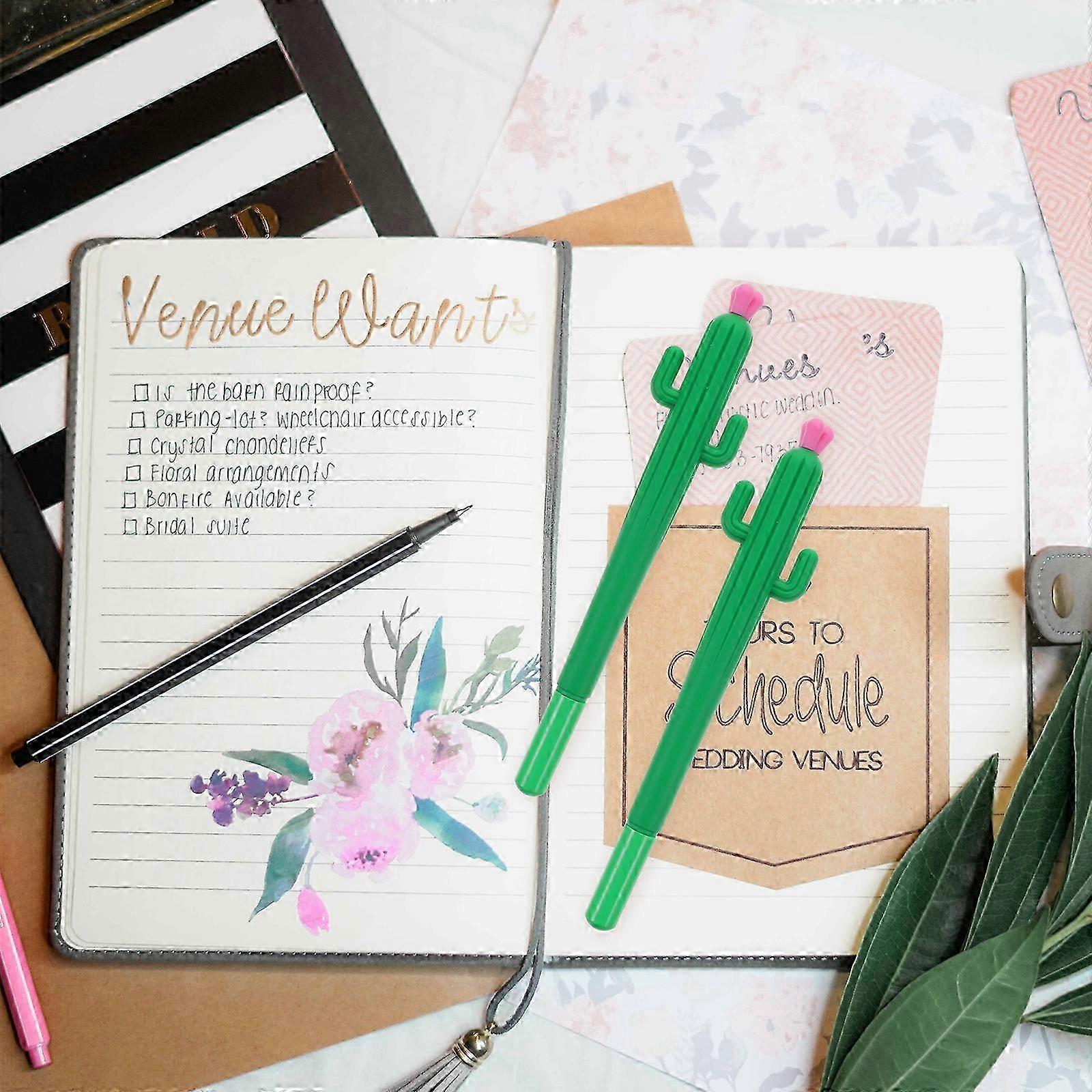 10pcs Cactus Ink Pens Cartoon Cactus Gel Ink Pens Students Writing Pens ...