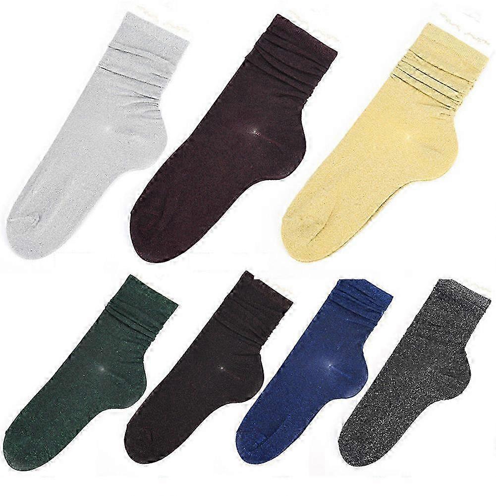Fashion Women Glitter Shiny Socks Autumn Winter Solid Color Casual ...