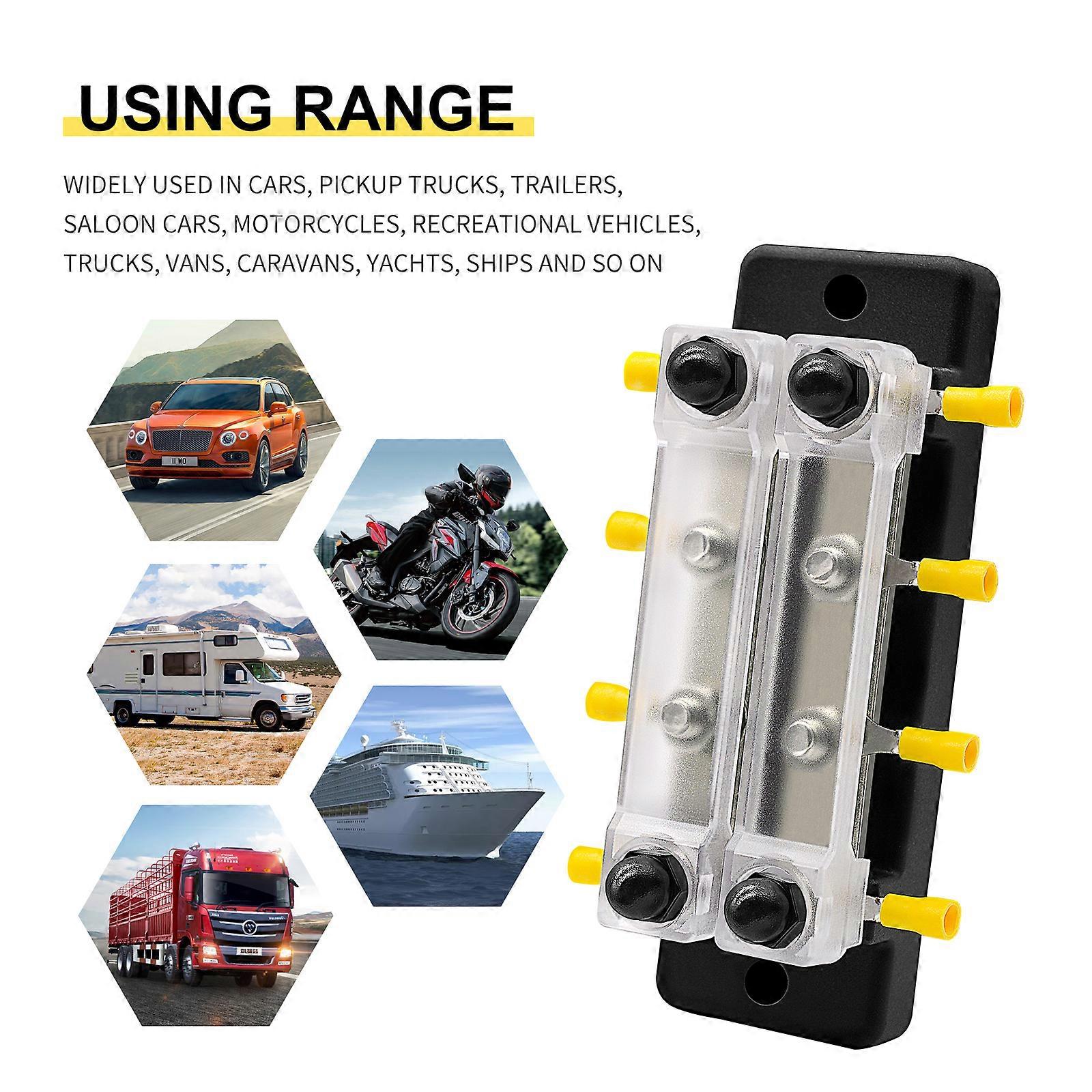 8 x M6 Terminal Bus Bar Ground Power Distribution Terminal Block Bus ...