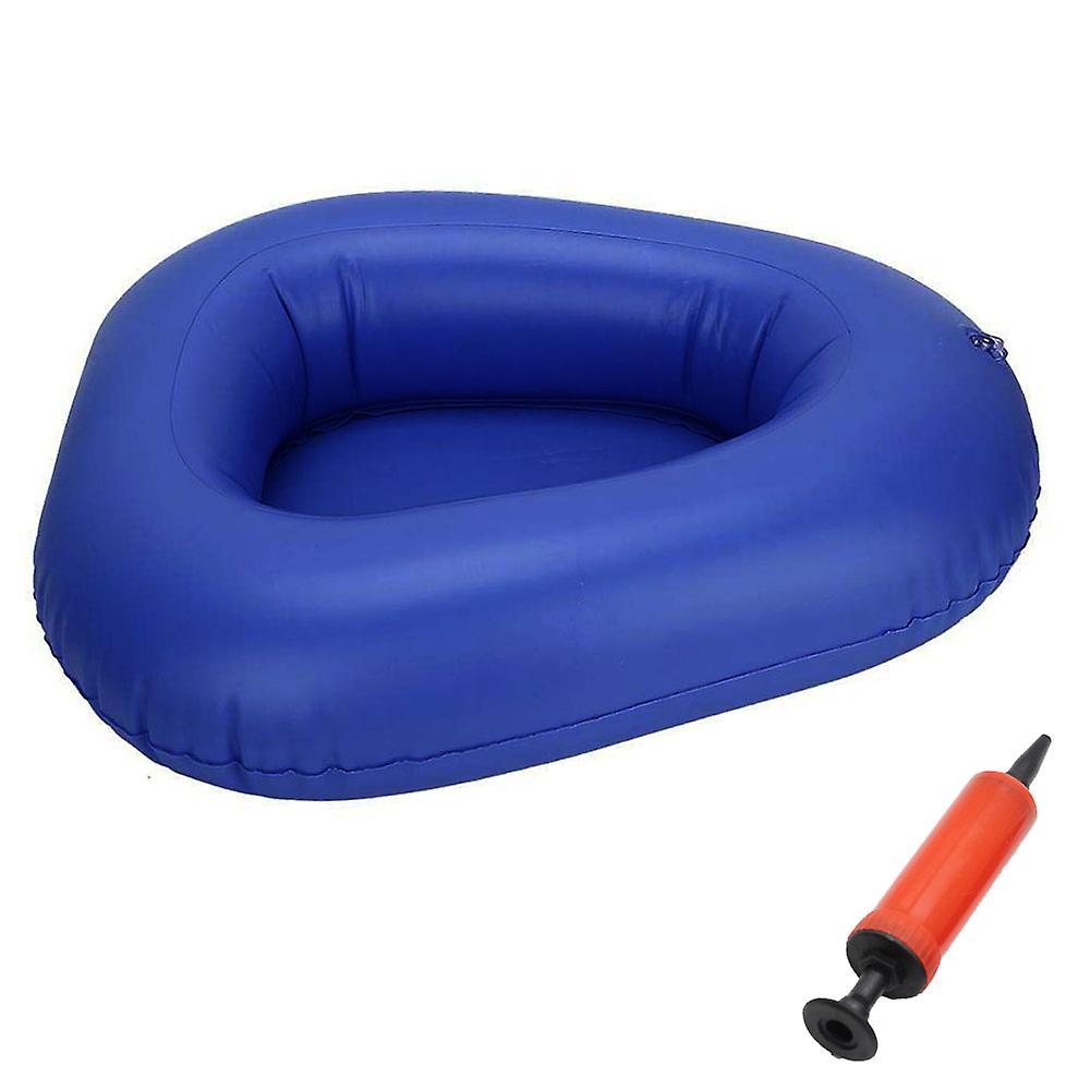 Washable Portable Air Inflation Blue Bed Pan Bedridden Elderly ...
