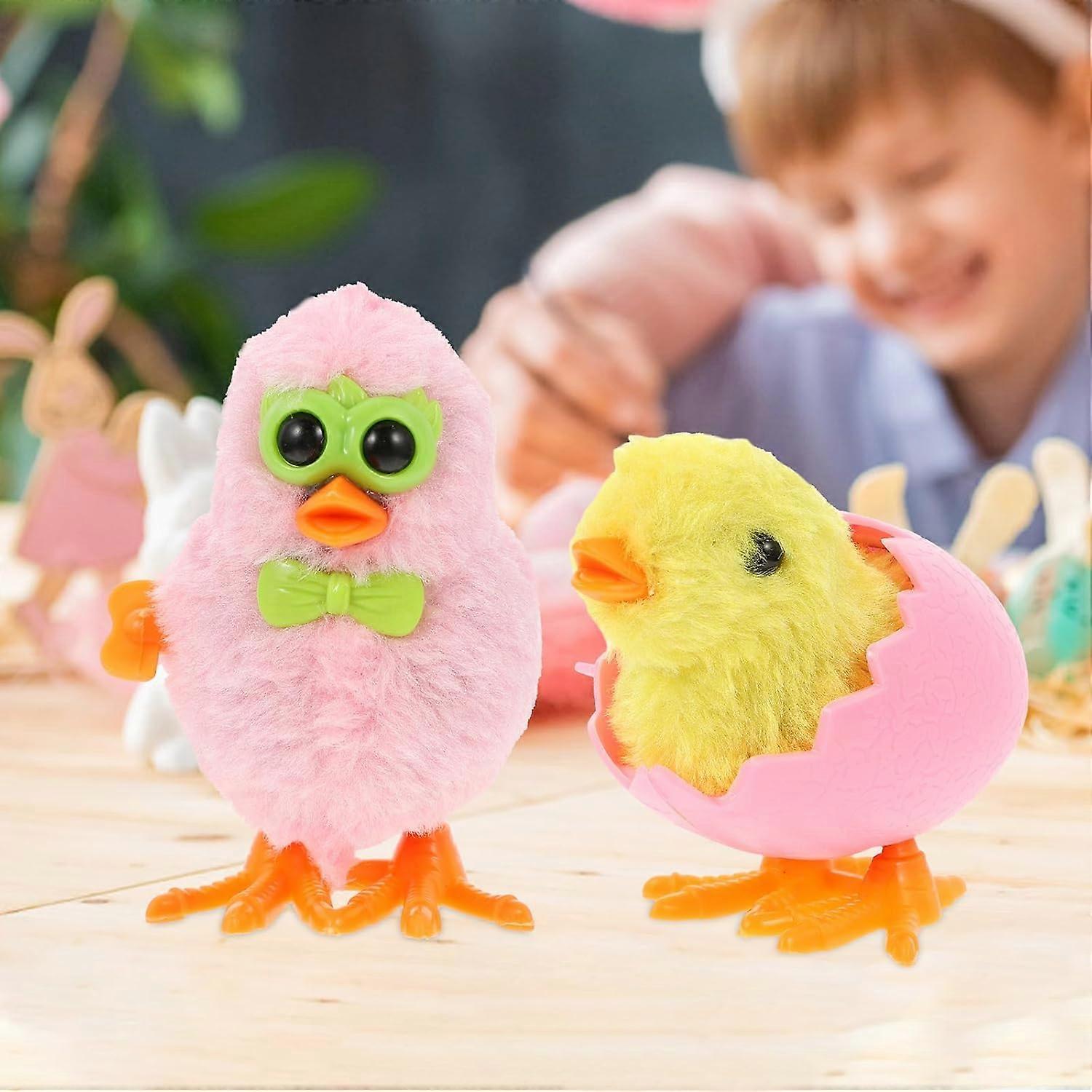 6pcs Wind Up Chicken Easter: Plastic Easter Plush Chicken Small Easter ...