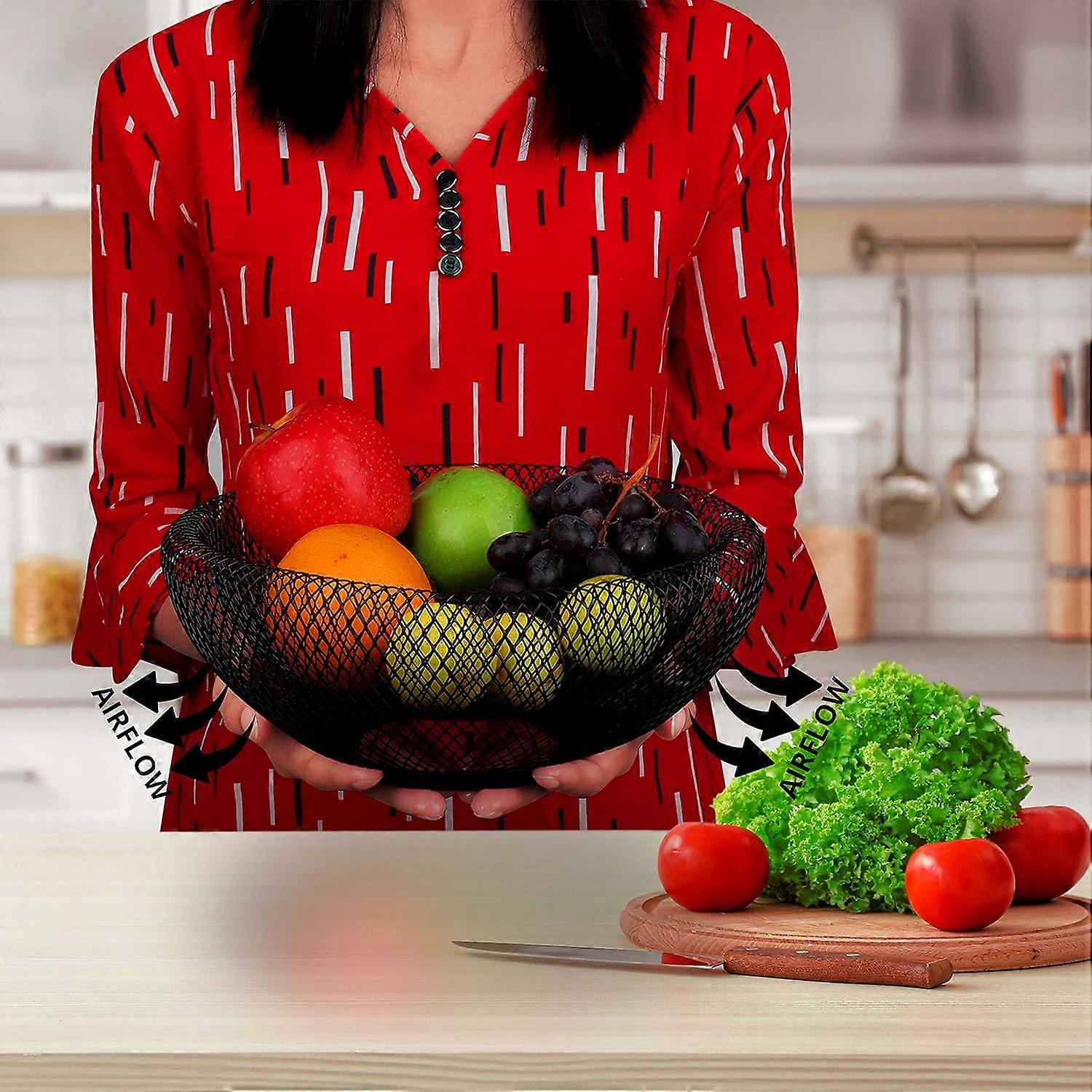 Fruit Bowl Black Fruit Basket Metal Bowl Black Metal Basket Decorative Bowl Black Fruit Bowl ...