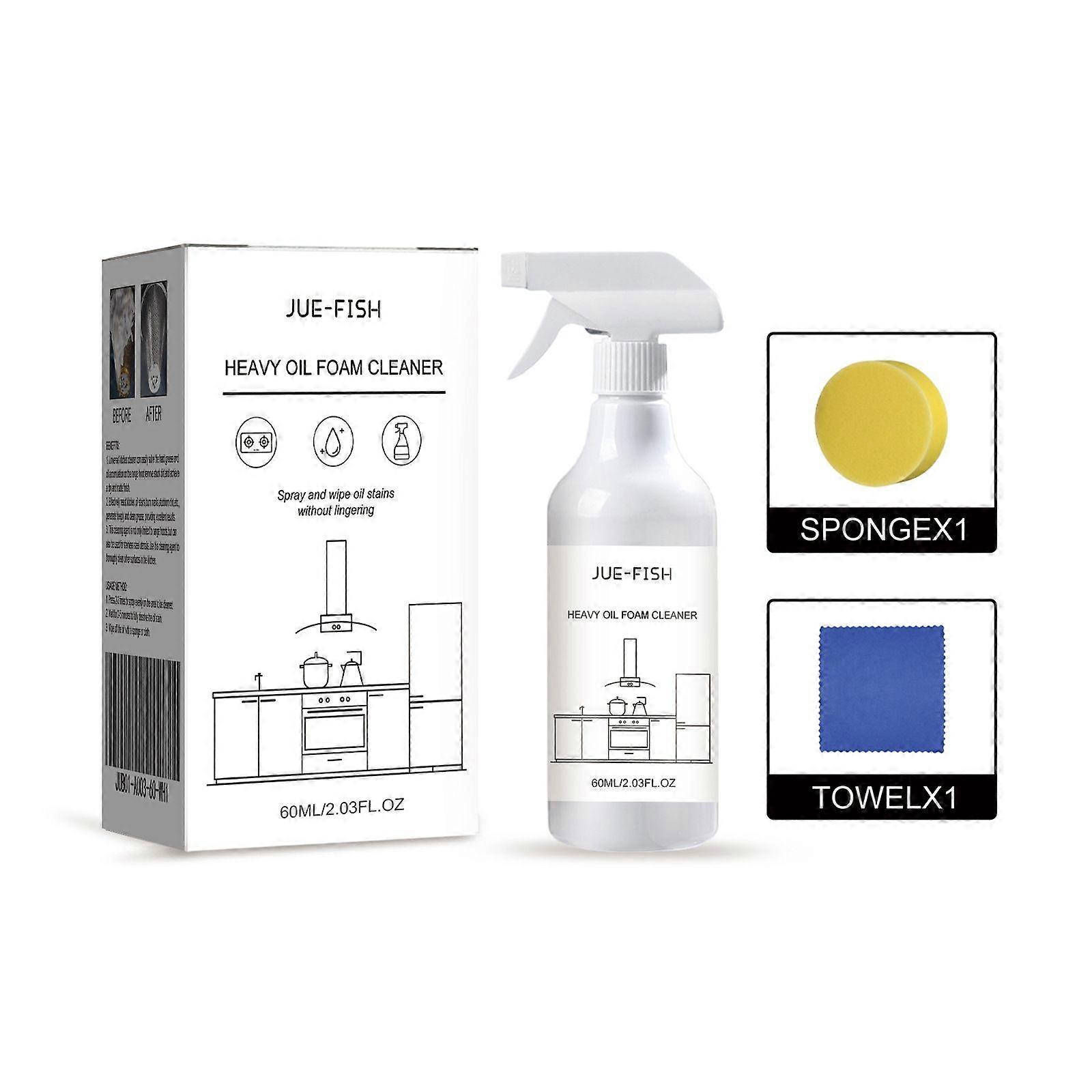Jue-Fish Heavy Oil Stain Foamed Cleaner Remove Oil Cleaner Kitchen ...