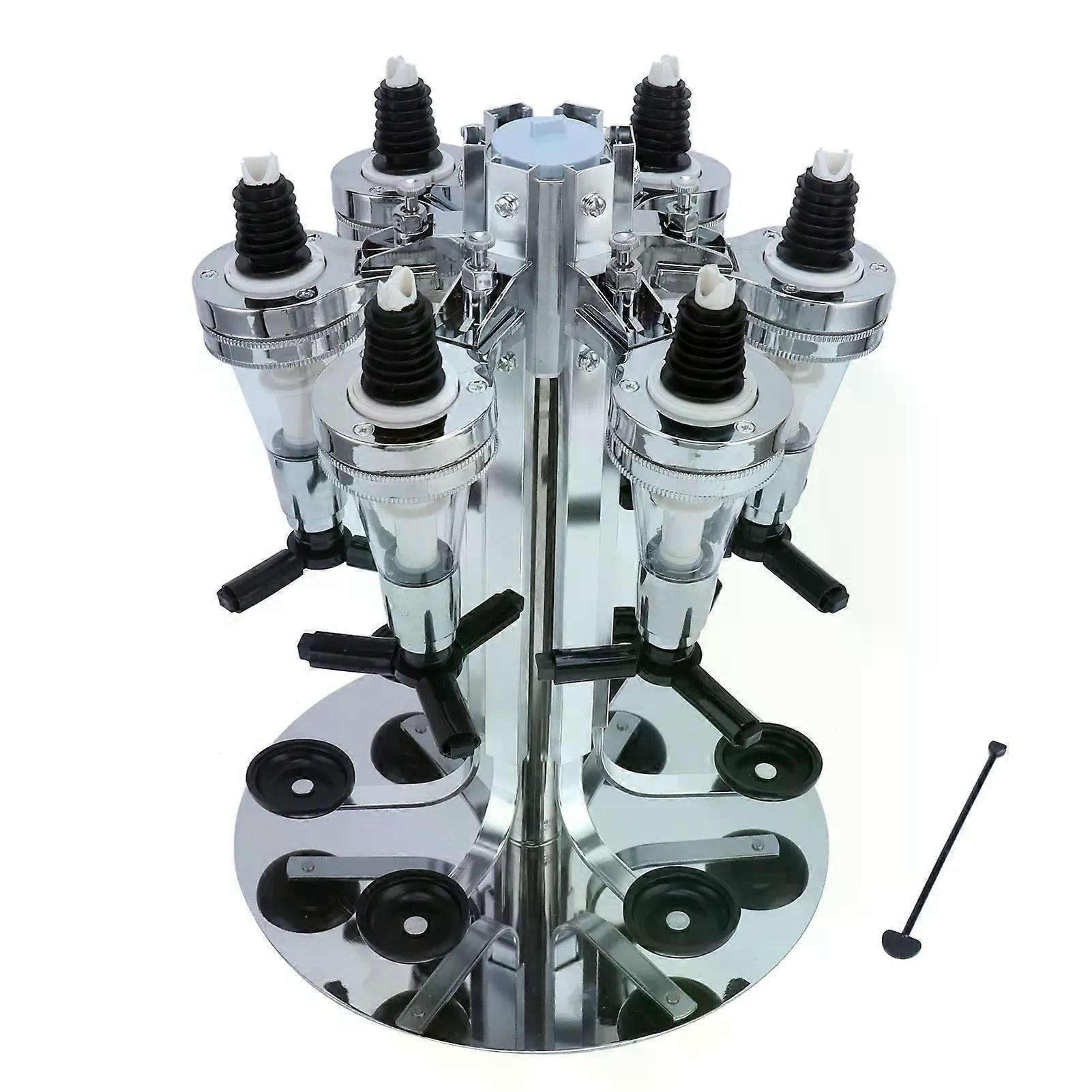 Rotating 6 Bottle Stand Optic Dispenser Drinks Wine Steel Bar Butler ...