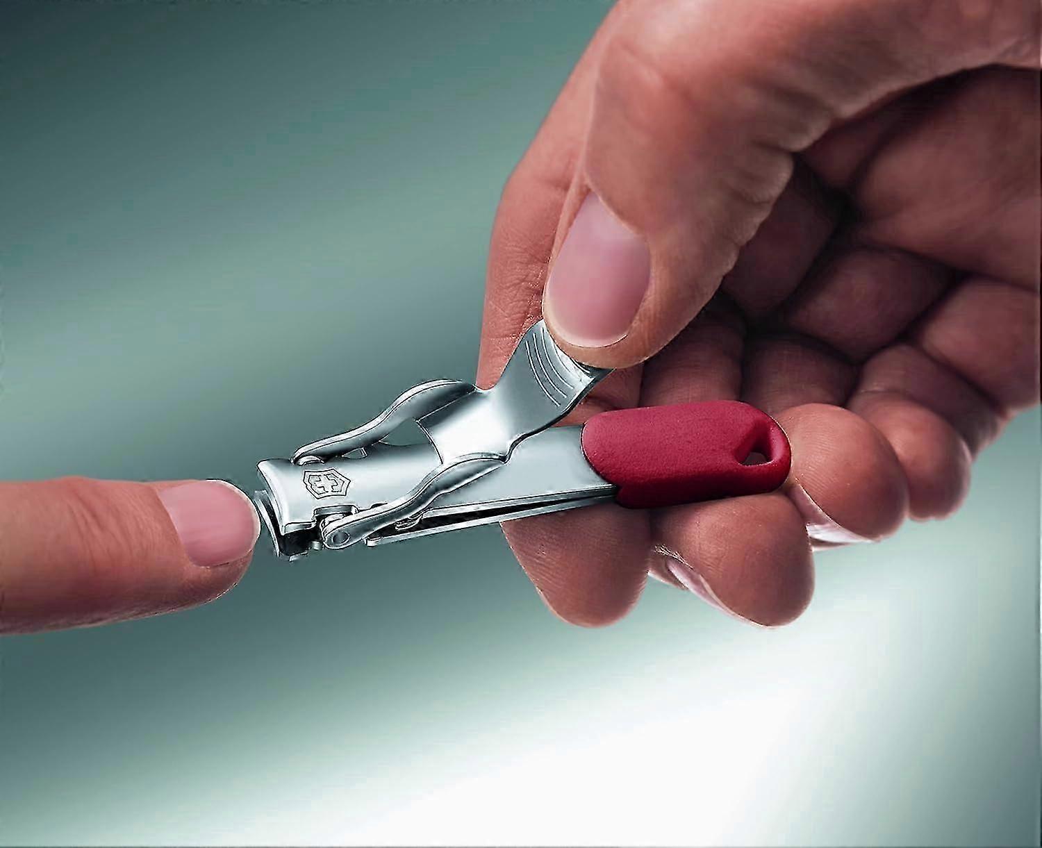 Stainless Steel 2-in-1 Nail Scissors with Attachment Loop, Red ...