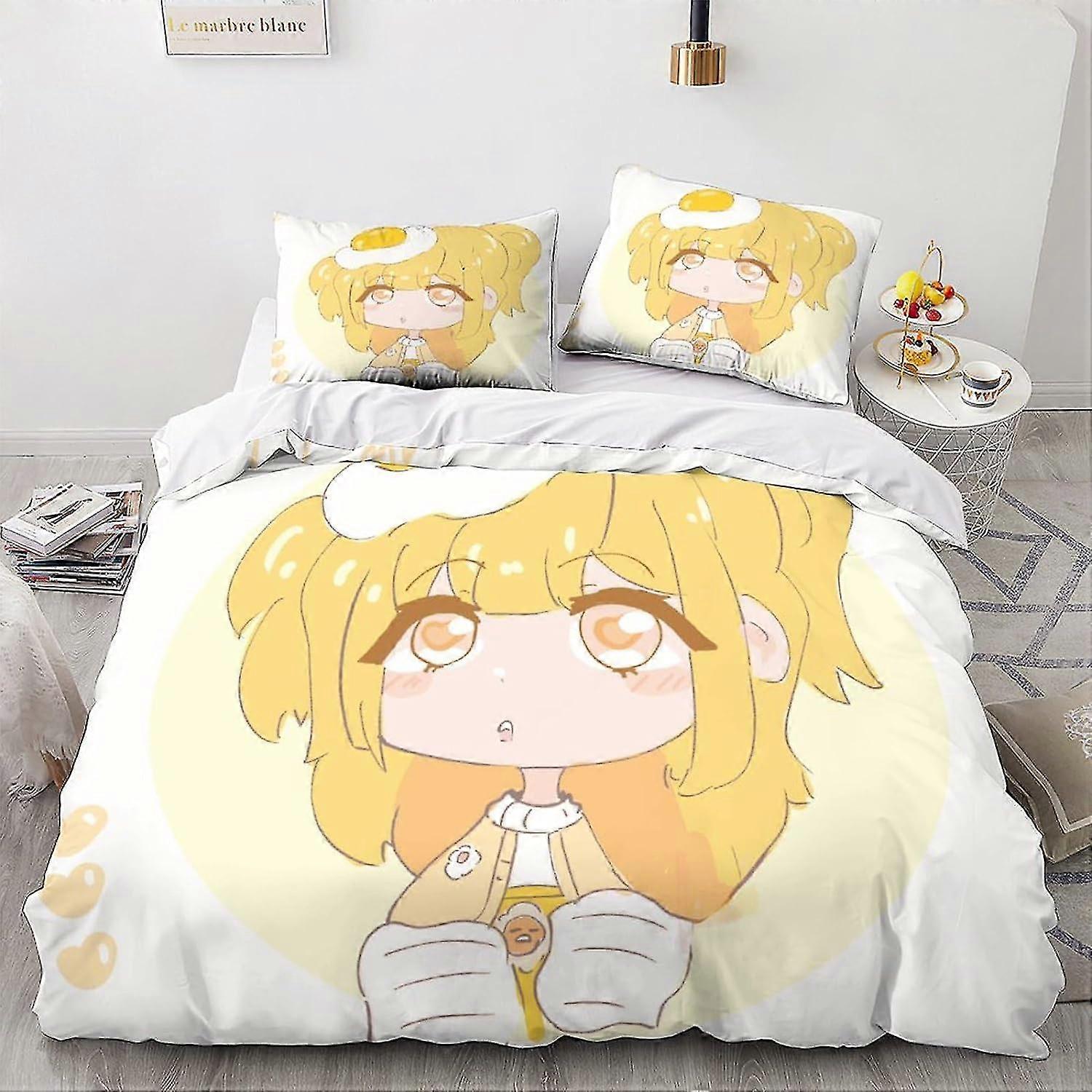 Cartoon Microfiber Duvet Cover Set, 3D Printed 3 Pieces with Zipper ...