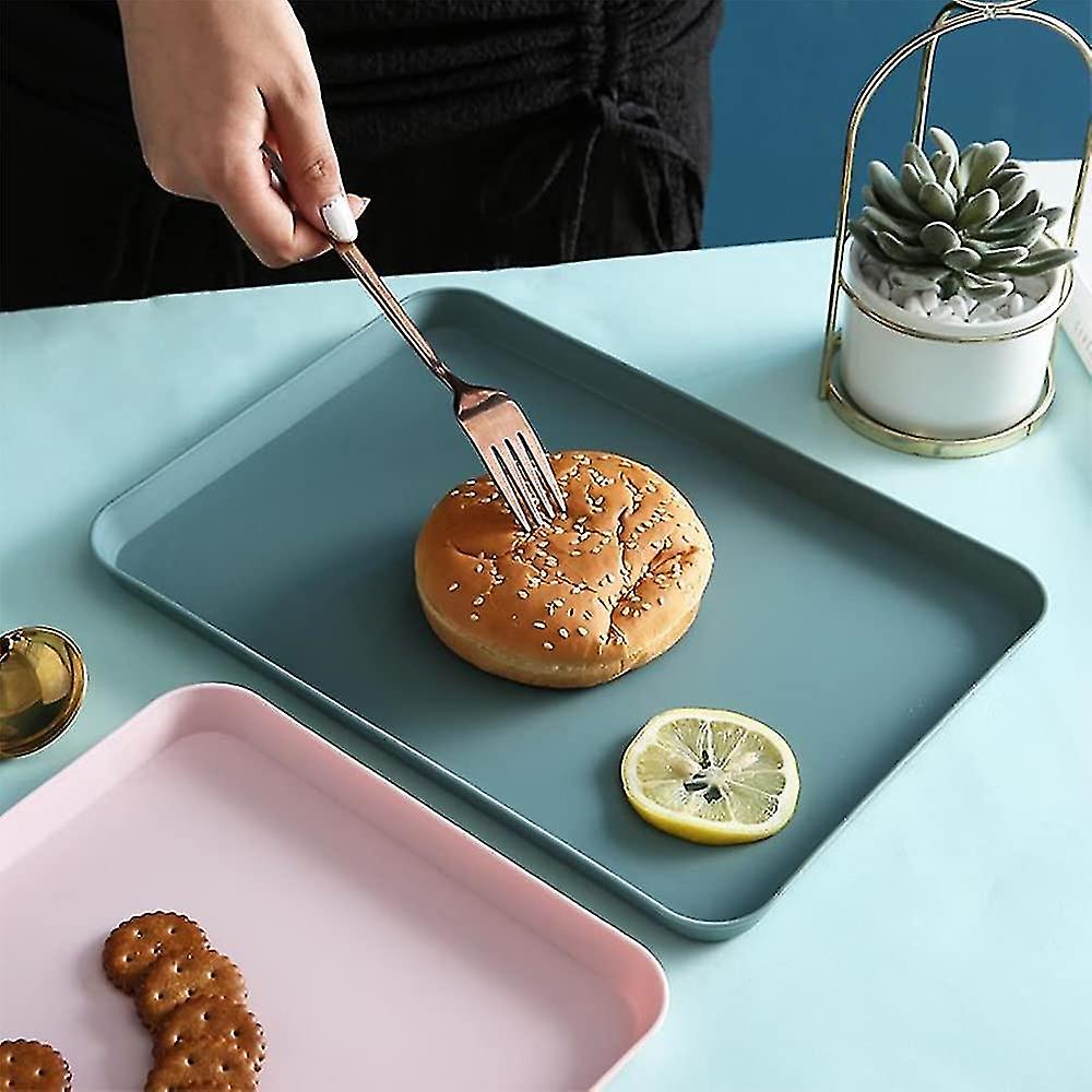 Pack Of 3 Plastic Serving Trays, Plastic Trays, Small Rectangular Trays ...