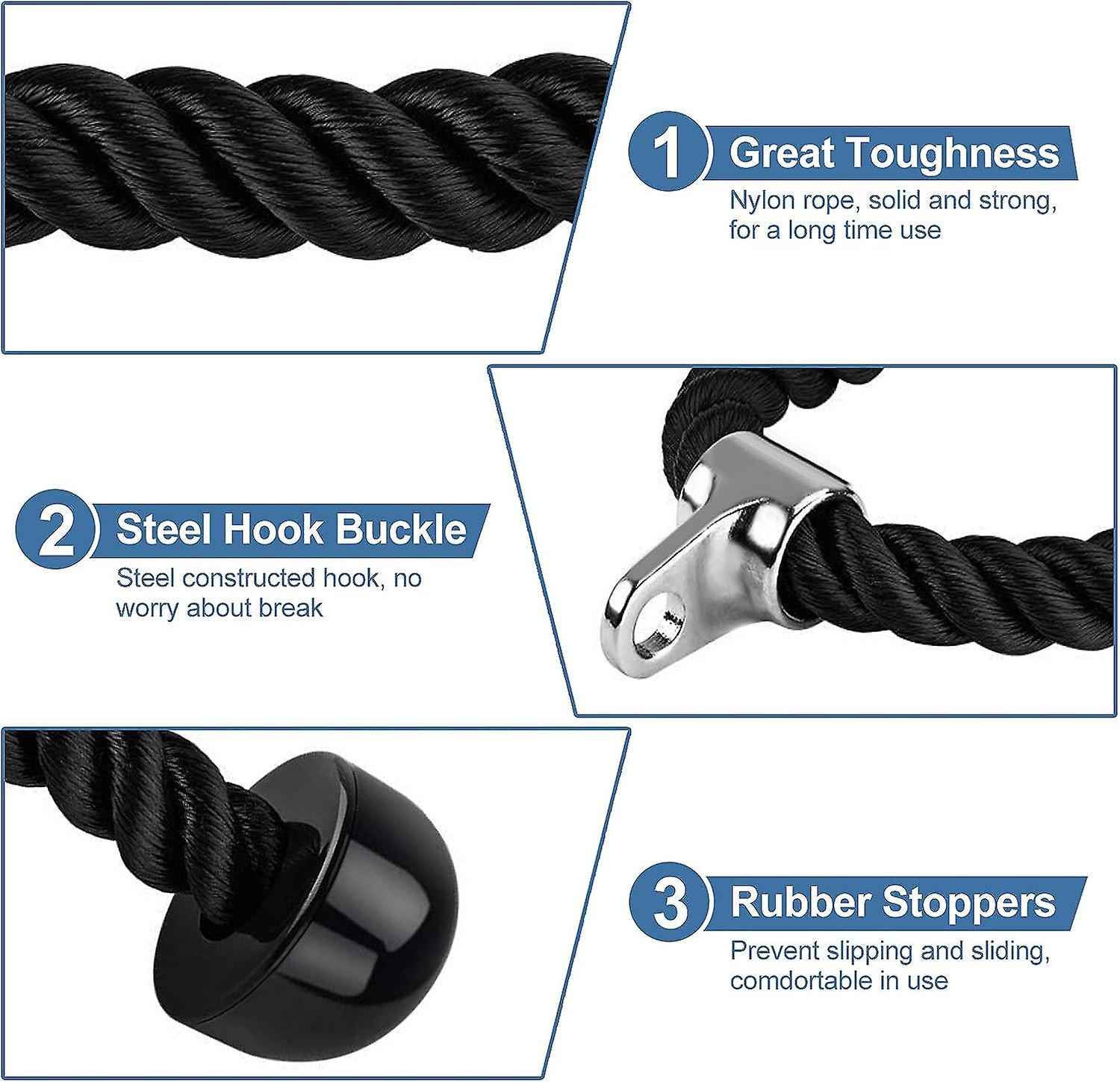 Tricep Rope Cable Attachment, Bicep Pull Down Cable, Tricep Rope Cable ...