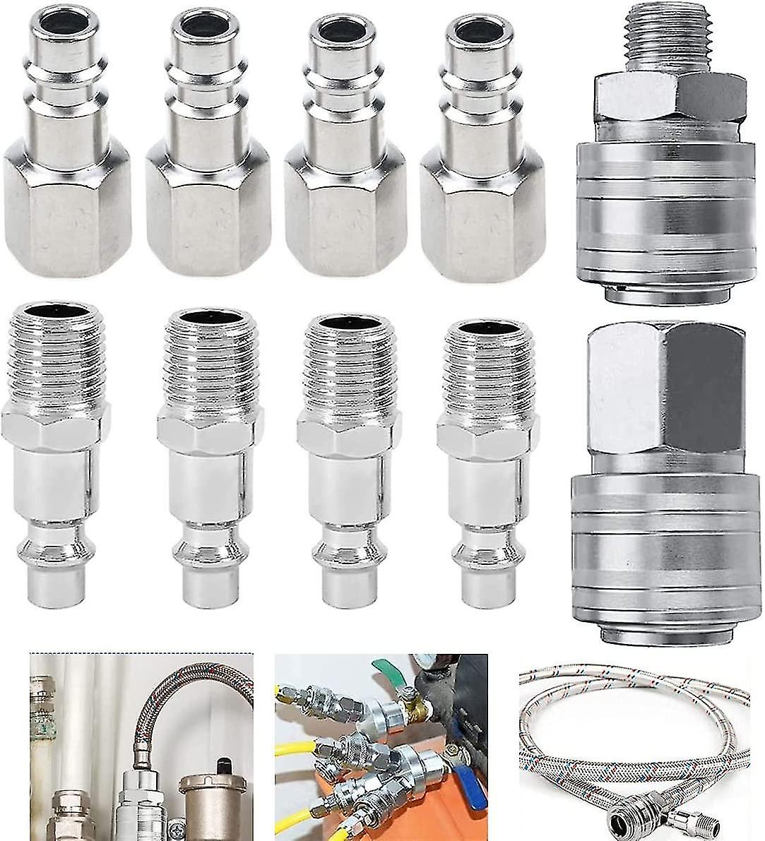 10 Pcs Compressor Quick Coupler 1/4" Bsp Coupler For Tuayn Air Compress ...