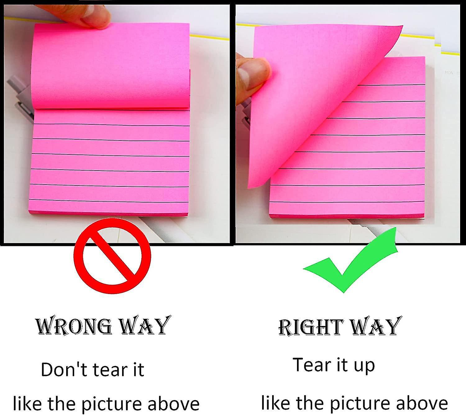 (8 Pack) Lined Sticky Notes Post, 8 Colors Self Sticky Notes Pad Its ...