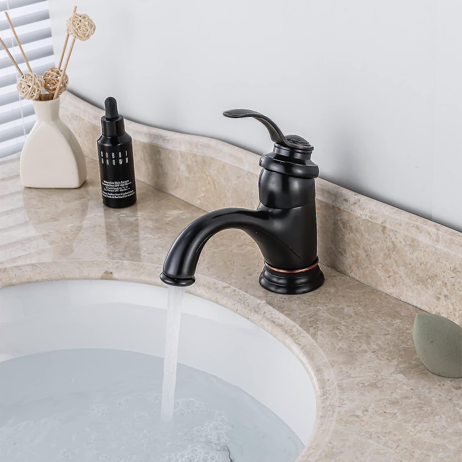 Bathroom Tap Black Retro Wash Basin Mixer Tap Antique Nostalgia ...