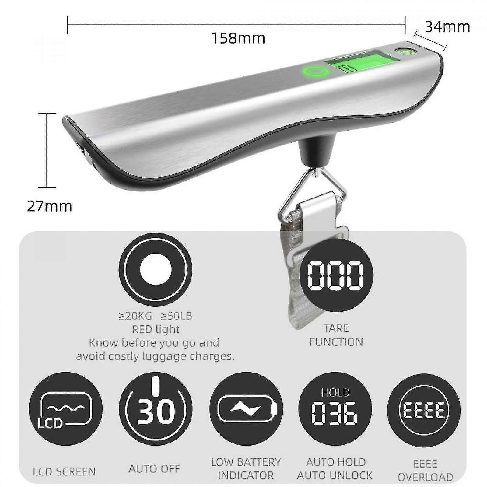 Digital Luggage Scale, Travel Weight Scale, Hanging Baggage Scale ...