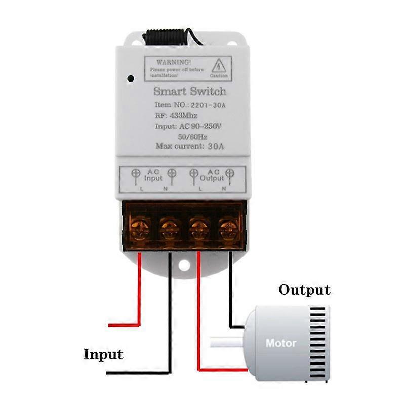 High Power AC90-250V 30A 433MHz Remote Control Switch RF Relay Receiver ...