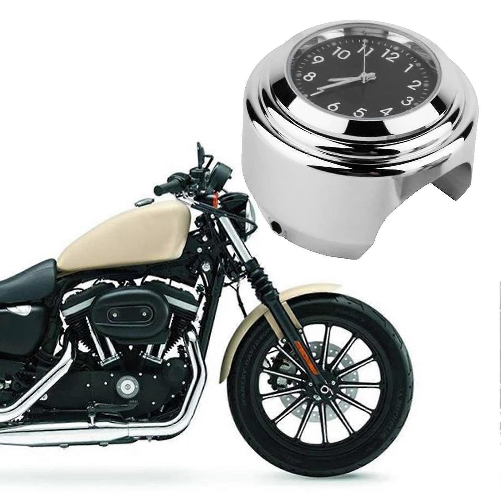 Motorcycle Handlebar Clock Chrome Plating Precise Time Waterproof ...