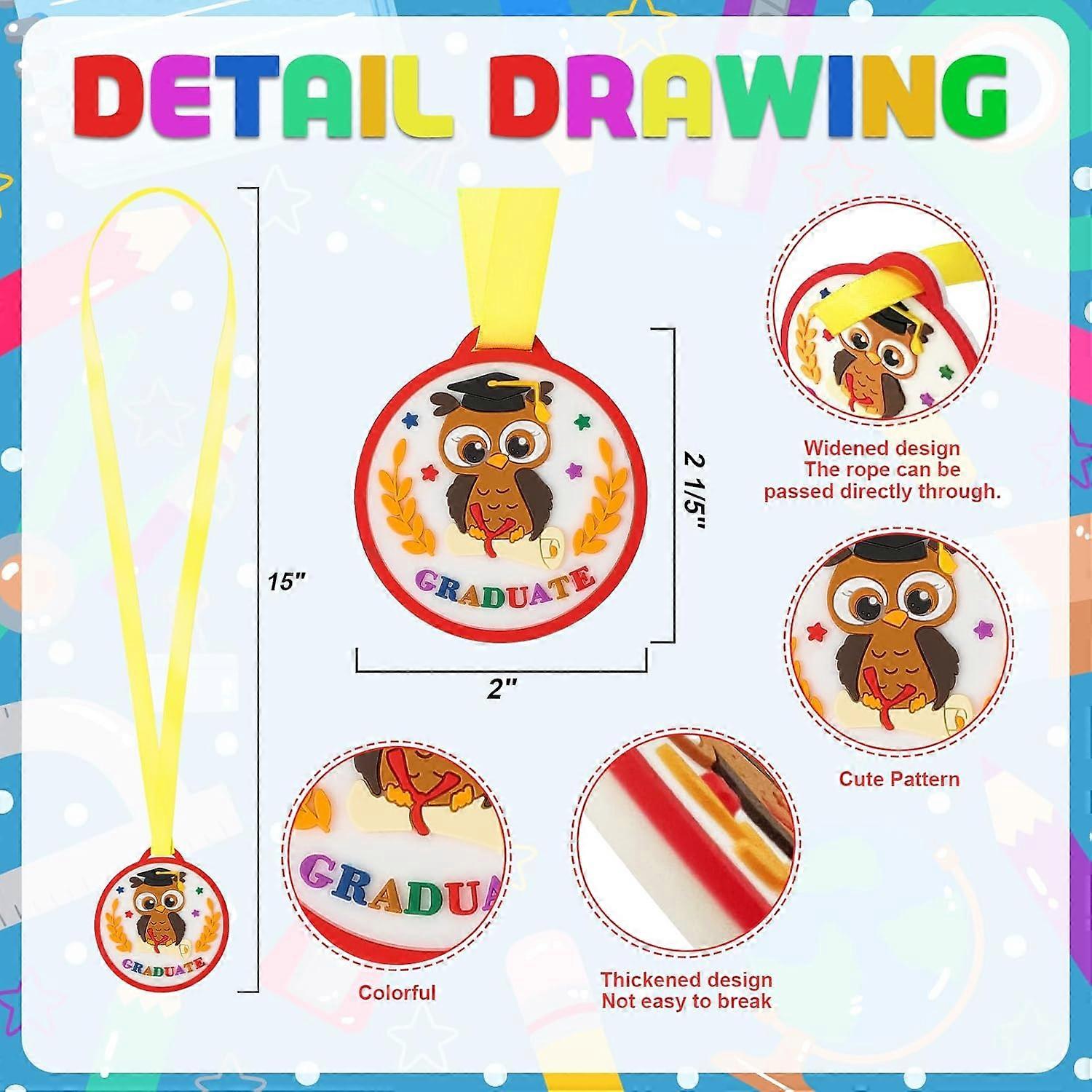 Graduation Medals for Kids, 2 Inch Rubber Award Medals Bulk with ...