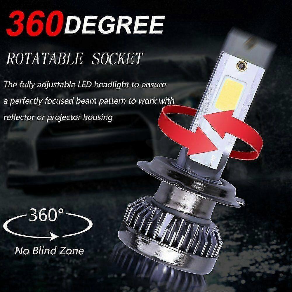 H7 LED Headlight Bulb Kit High Low Beam 120W 26000LM Super Bright 3000K ...