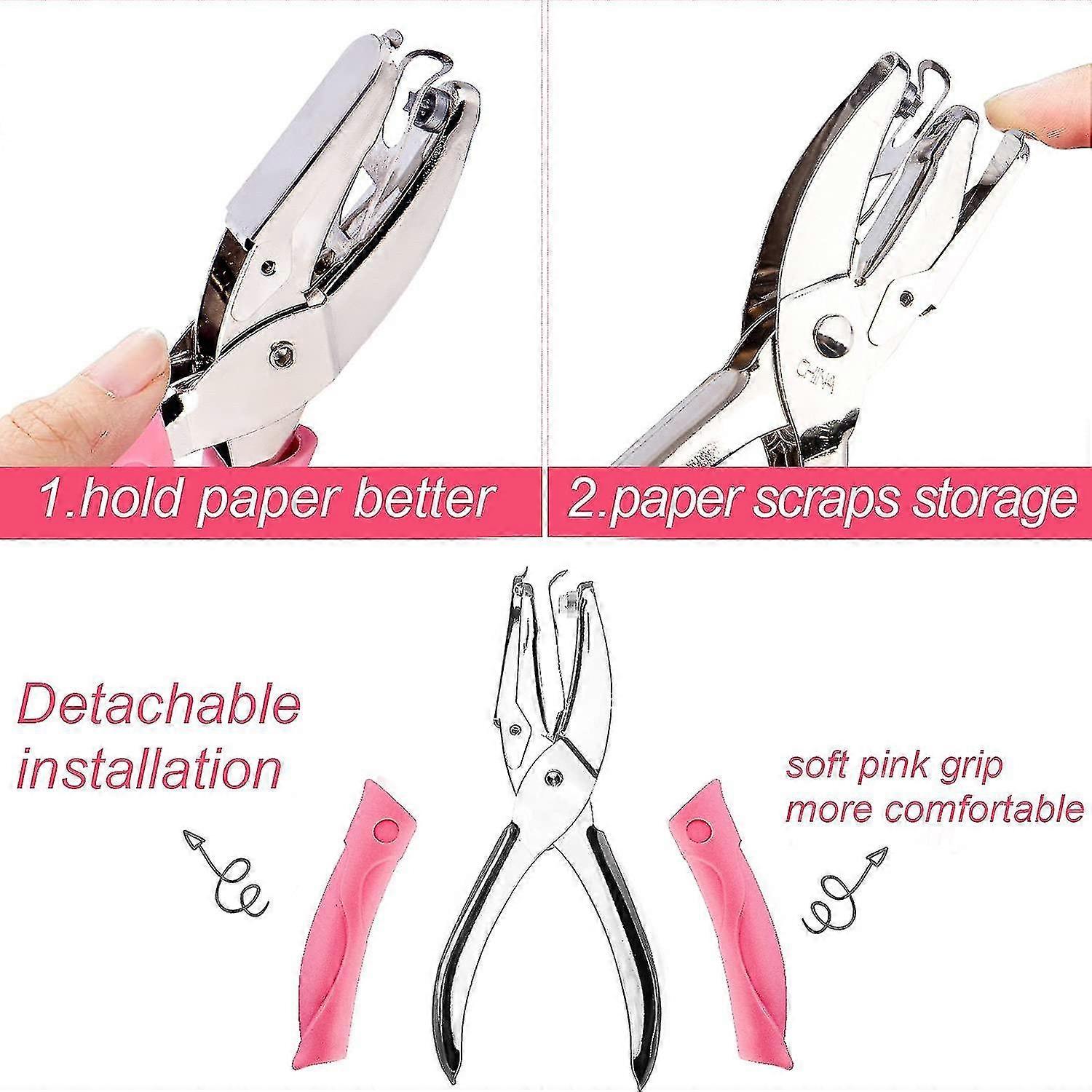 3pack Handheld Hole Paper Punch, Metal Single Hole Paper Punchers ...