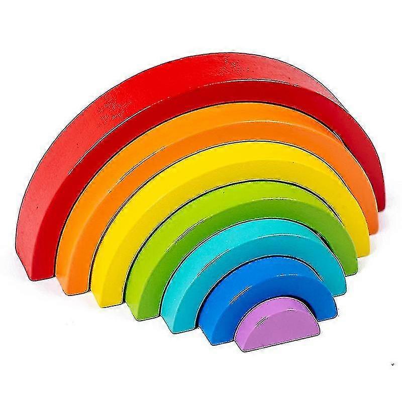 Bab Stacking/ Nesting /puzzles Wooden Tos Gift Building Blocks Rainbow ...