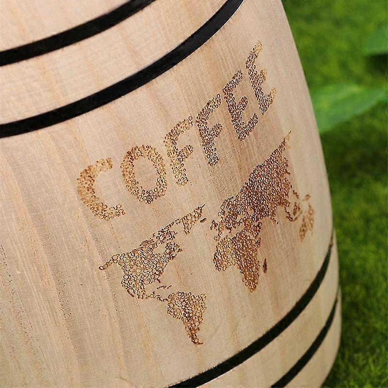Wooden Coffee Bean Container Food Storage Bottles Coffee Beans Barrel ...