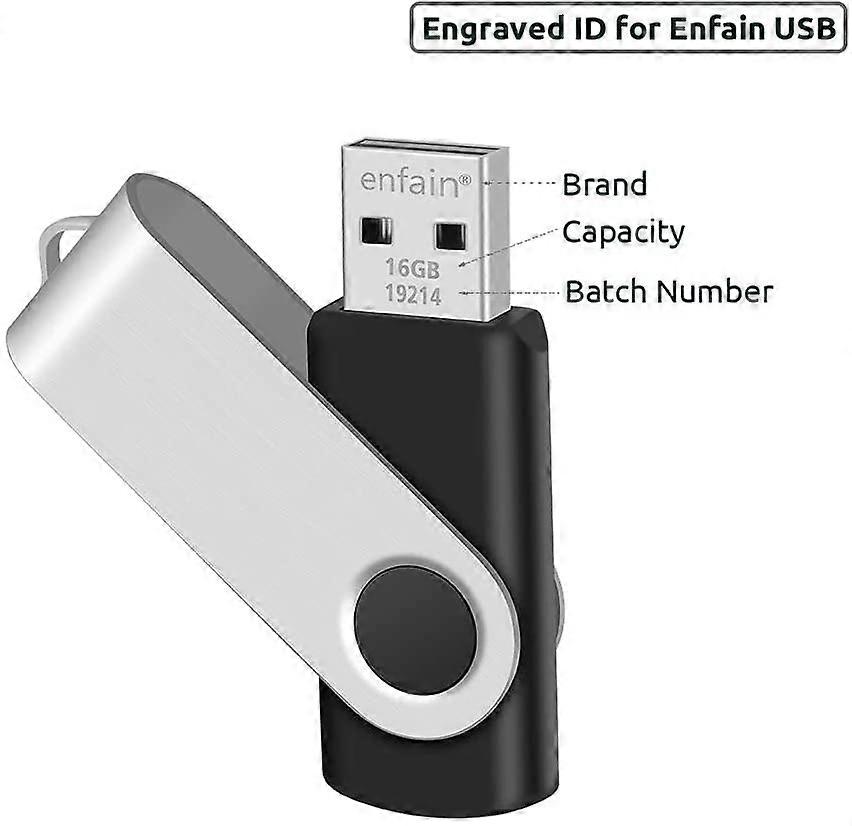 16Gb Usb 2.0 Flash Memory Stick Drive Swivel Thumb Drives Bulk 10 Pack ...