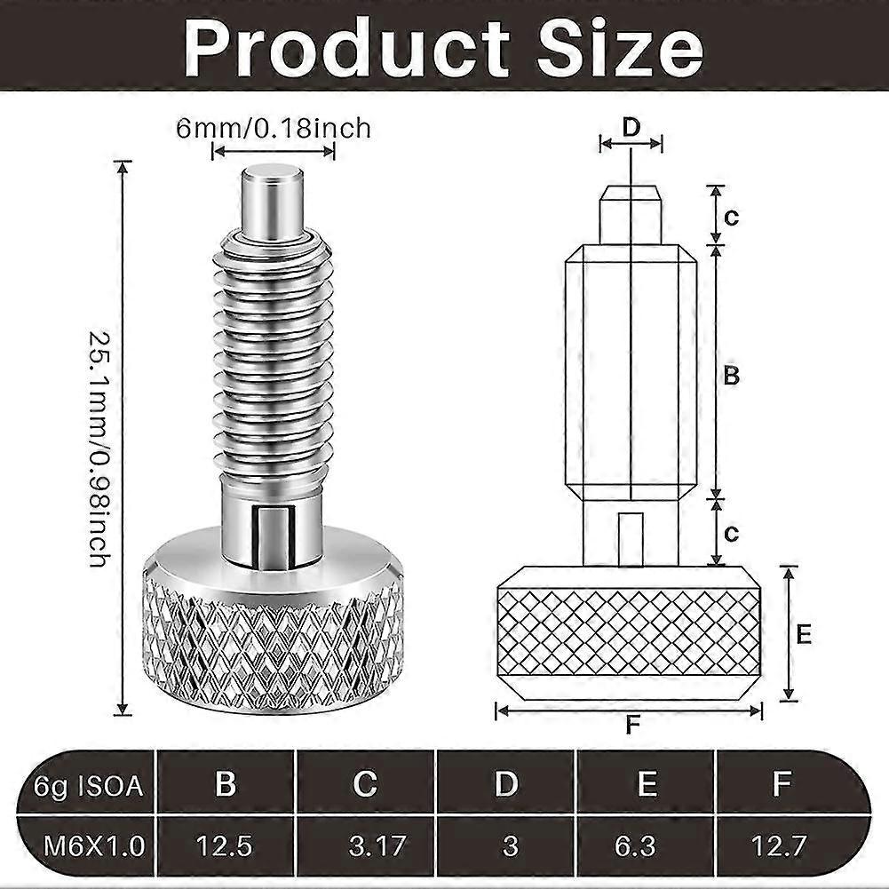 Hand Retractable Spring Plunger With Knurled Handle Stainless Steel ...