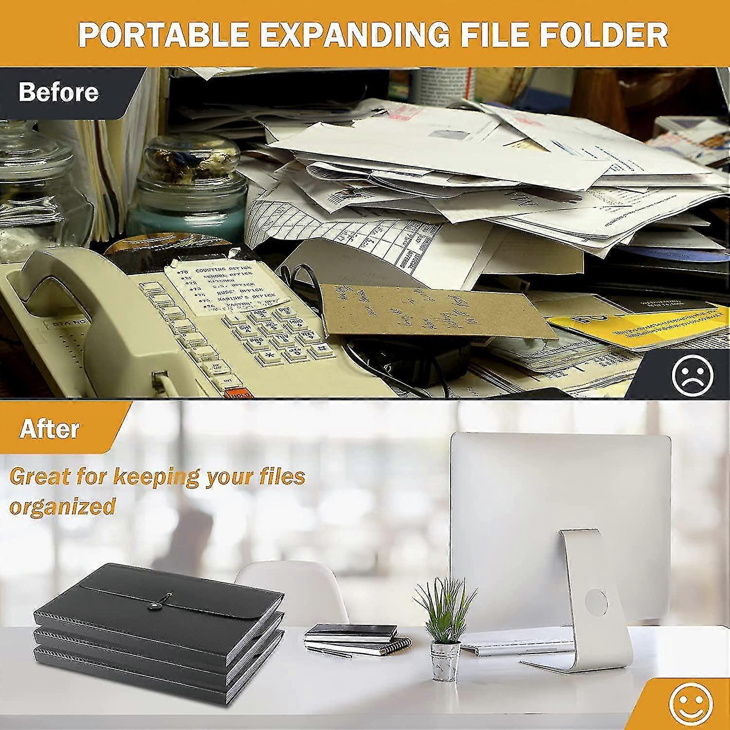 Expanding File Folder Pocket Organizer - Expandable A4 Letter Size ...