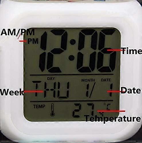 Sports Club Football LED Alarm Clock Luminous Digital Clock 7 Colors ...