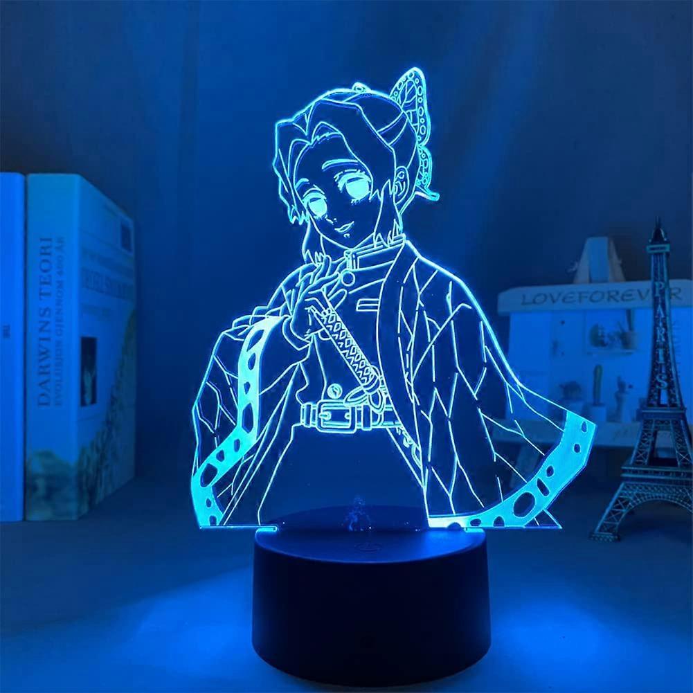 3D Illusion LED Anime Lamp Demon Slayer Kochou Shinobu Night Light USB ...
