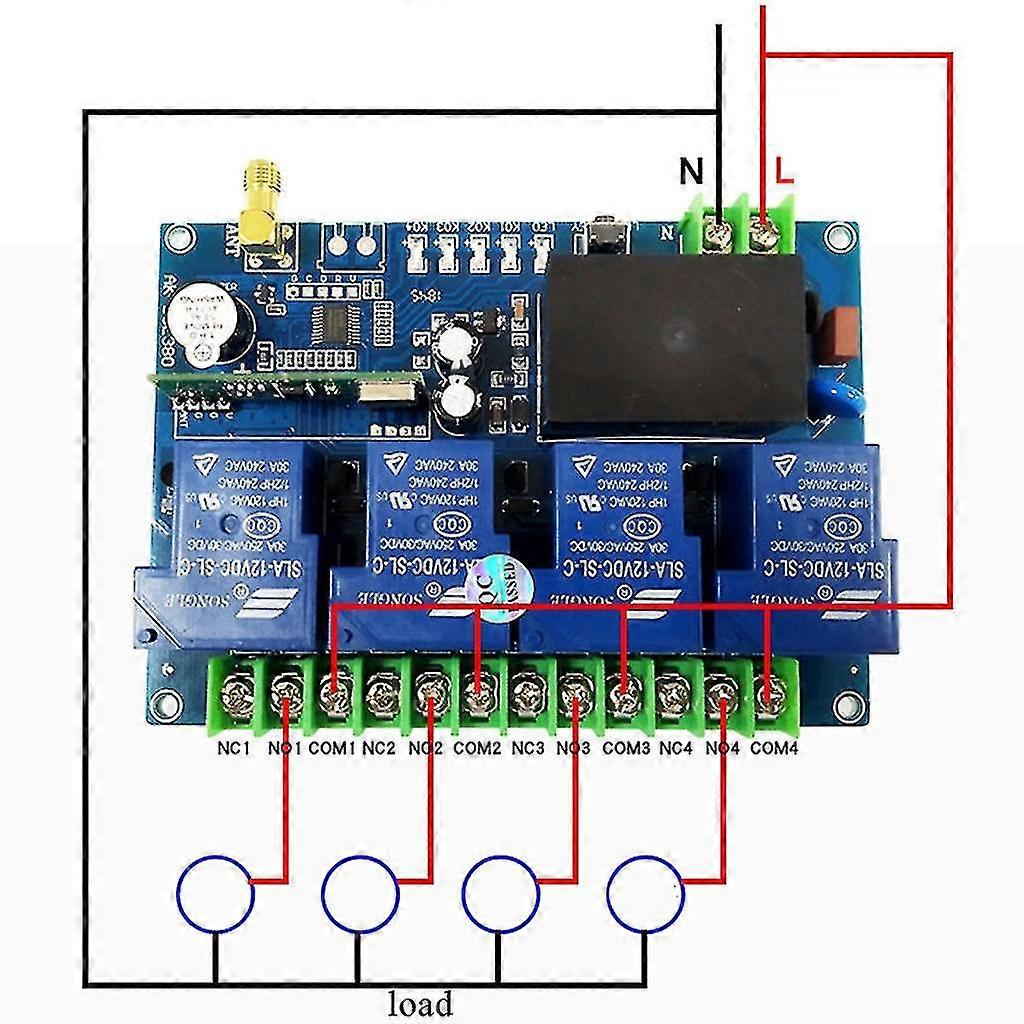 4 Channel Relay Switch Rf Wireless Remote Control System Receiver ...