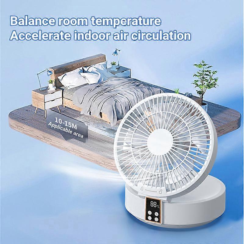 Portable Air Cooler Desktop Cooling Fan Wireless Wall Mounted LED Light ...