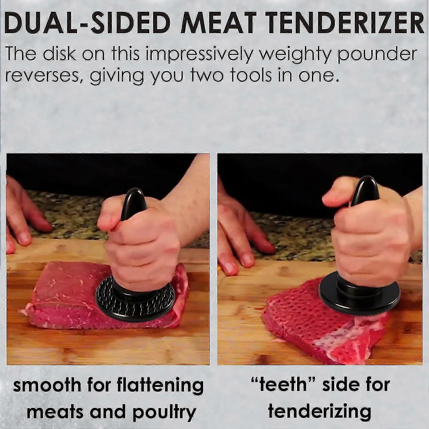 Reversible Meat Tenderizer, 3-in-1 Dual Sided Meat Tenderizer And ...