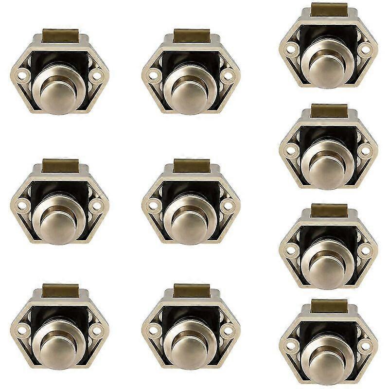 10 pcs Mini Push Button Drawer Cupboard Door Latch Lock Caravan ...
