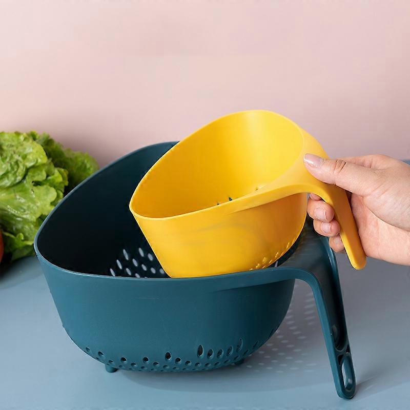 Multifunctional Draining Basket Plastic Portable Double Layer Vegetable ...