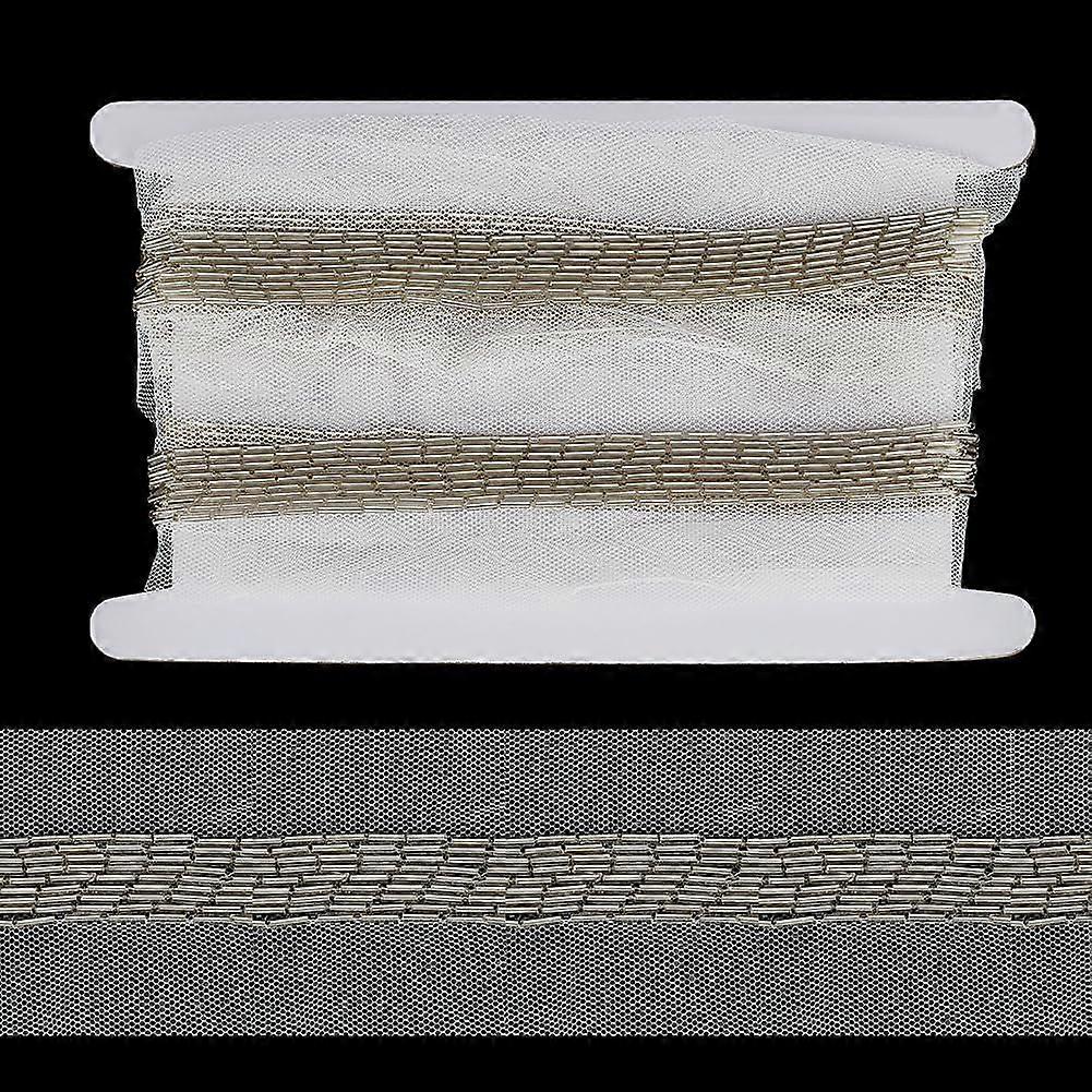2 Yards Tube Beads Decorative Tape Lace Edge Trim Ribbon 2-3/8 inch ...