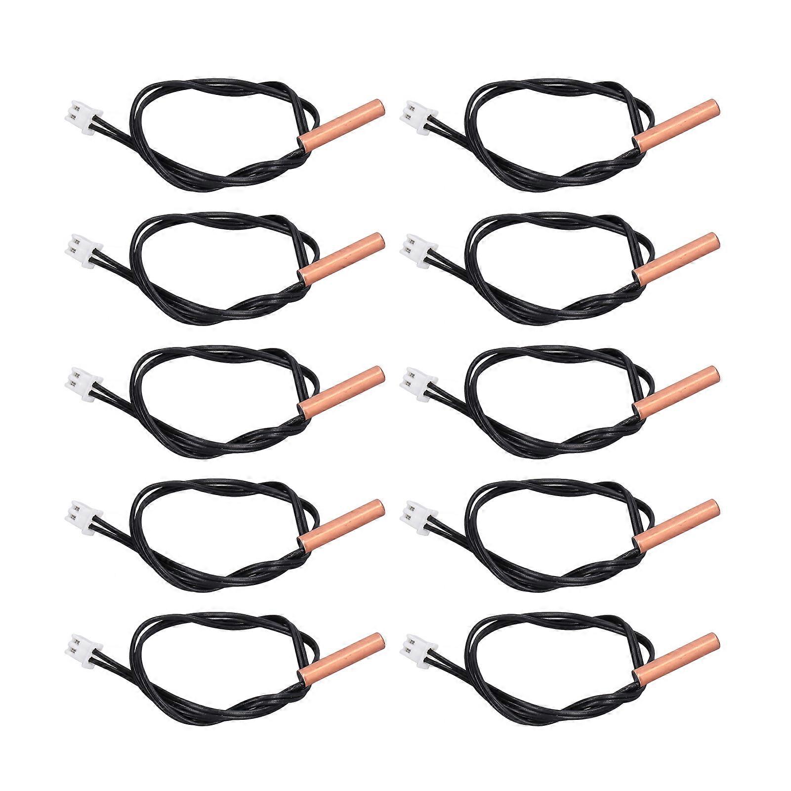 10Pcs 10K Temp Sensor Probe PVC Copper Waterproof NTC Thermistor Probes ...