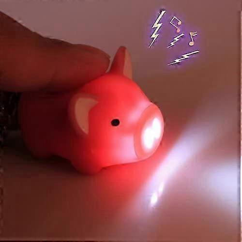 3 Pack Light Up Keychains - Cartoon Pig Design Light Up Sound Keychains ...