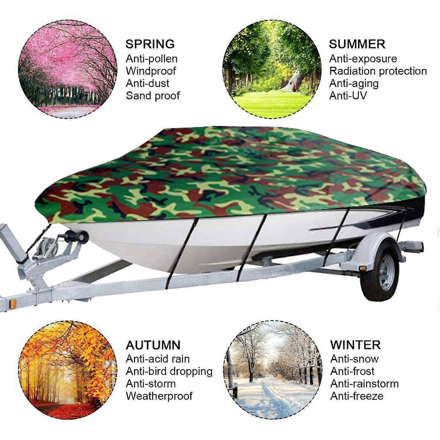 Boat Cover All-weather Protection Full Covers with Adjustable Strip and ...