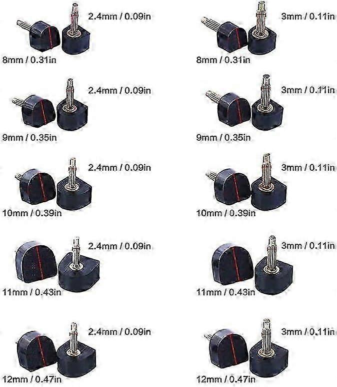20 Pairs Heel Plates Heel Tips Replacement Heel, 8, 9, 10, 11 and 12 mm ...