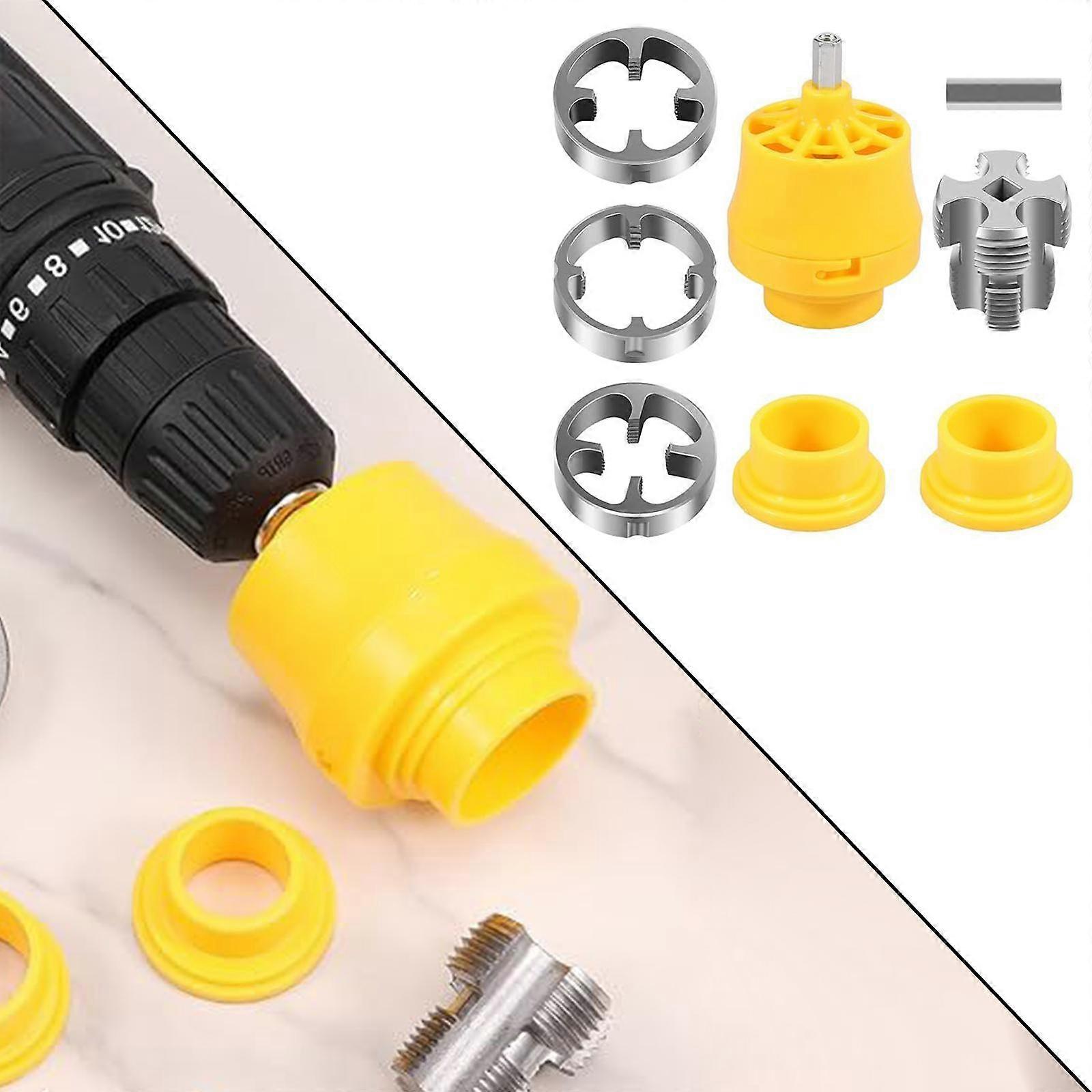 PVC Pipe Threader Set Professional with 3 Dies High Efficient 1/2 3/4 1 ...