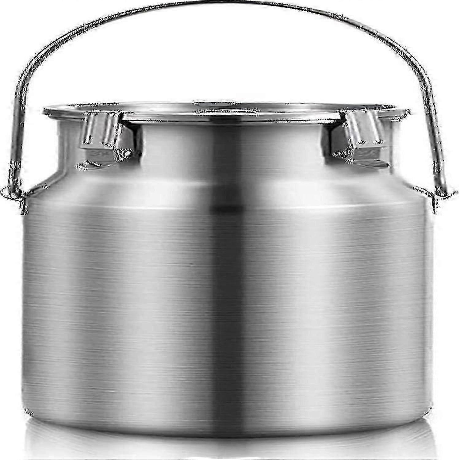 Portable 5L Milk Bucket with Sealing Lid Stainless Steel Liquid Storage ...