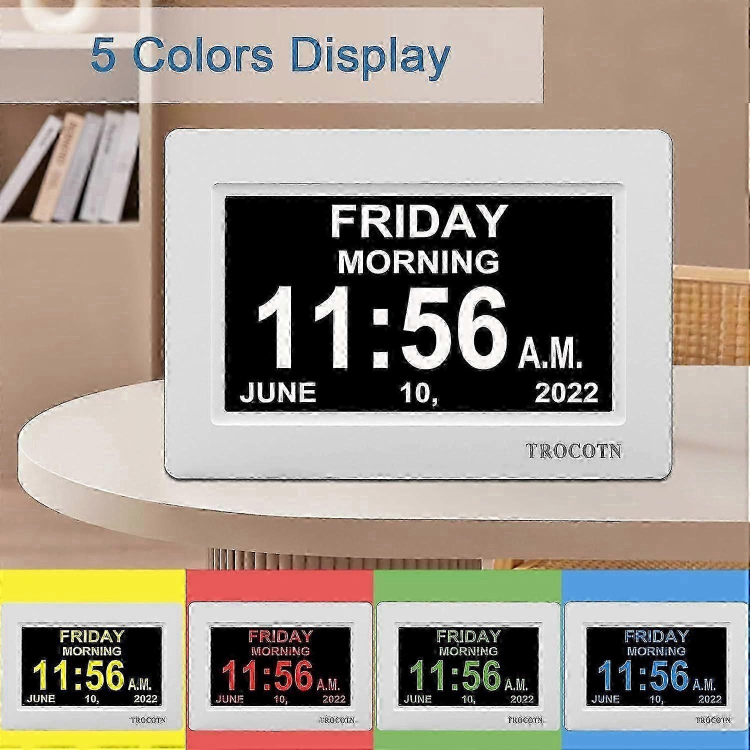 Digital clock with date and week, calendar with day of the week display ...