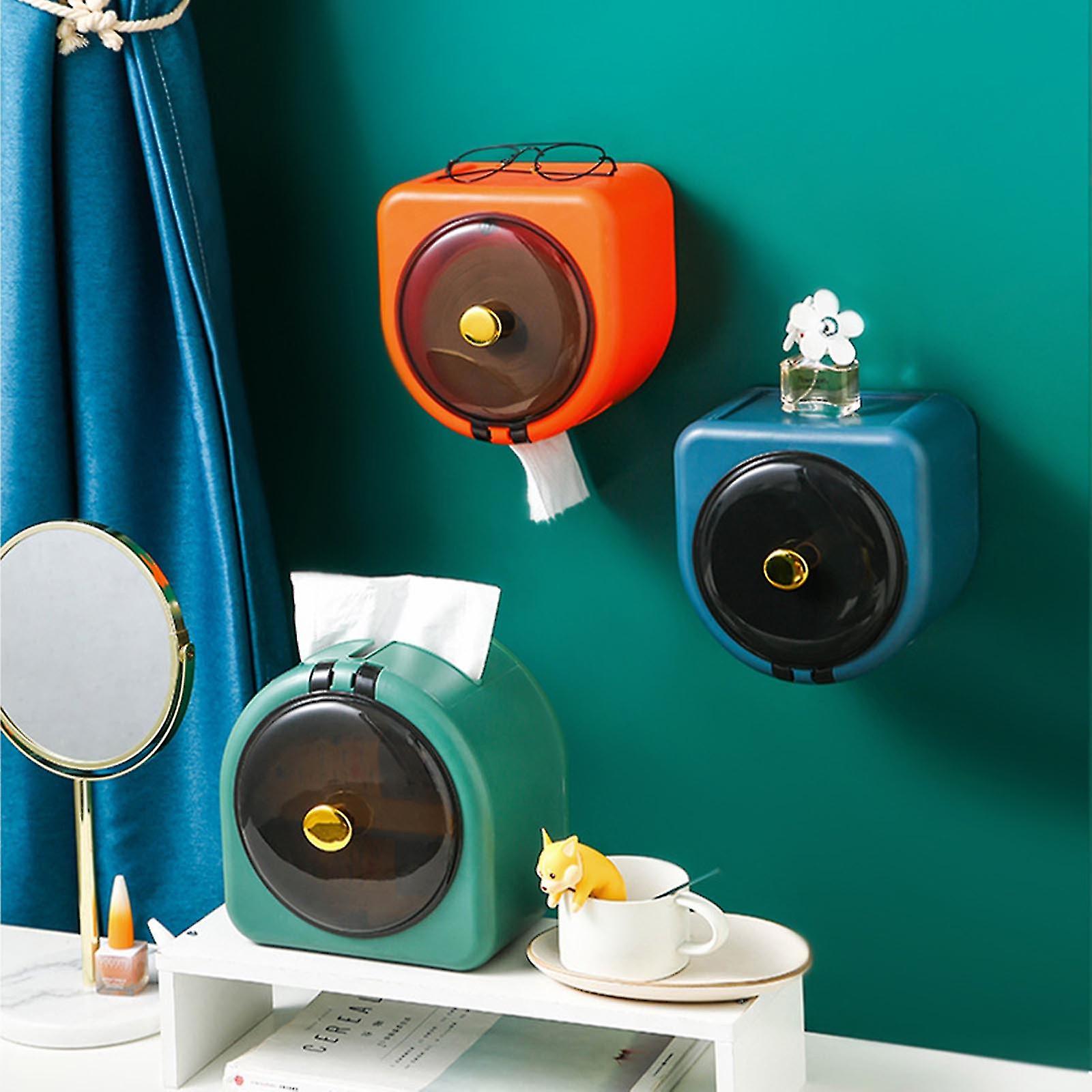 Wall Mounted Tissue Storage Box Draw Paper Roll Paper Hanging Rack With ...